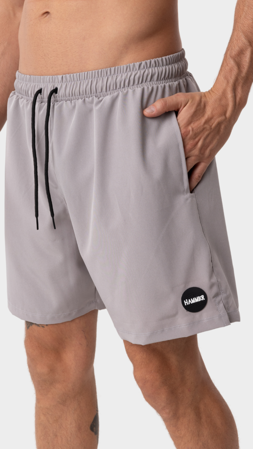 Bermuda Tactel Com Elastano Cinza Masculina - Hammer Roupas Masculinas